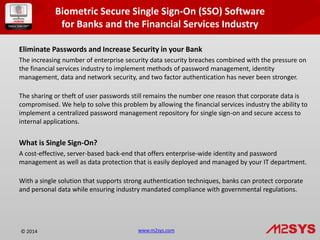 SSO - single sign on solution for banks and financial organizations | PPT