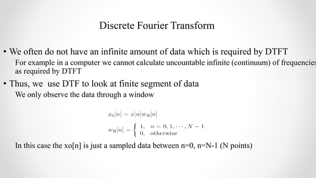 fourier transform of DT signals | PPT