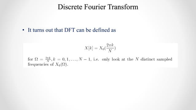 fourier transform of DT signals | PPT