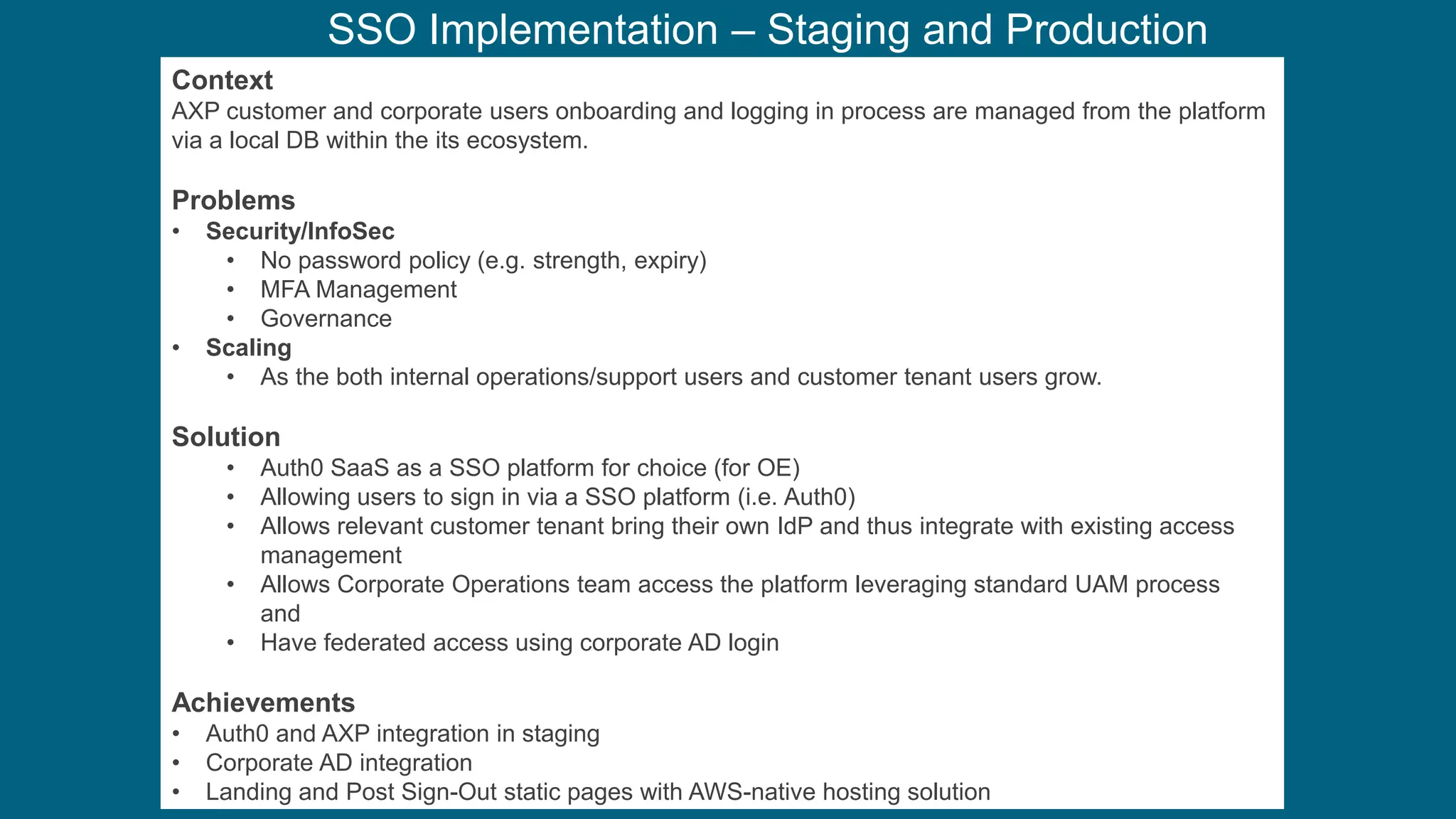 SSO Implementation Demo | PPT