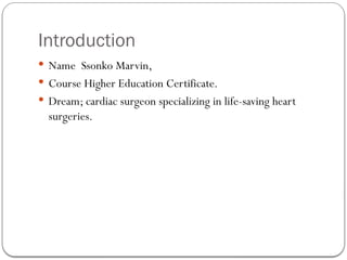 SSONKO MARVIN Presentation on future career | PPTX