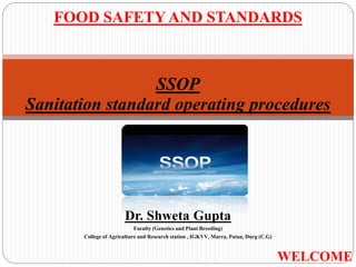 SSOP- SANITATION STANDARD OPERATING PROCEDURES | PPTX