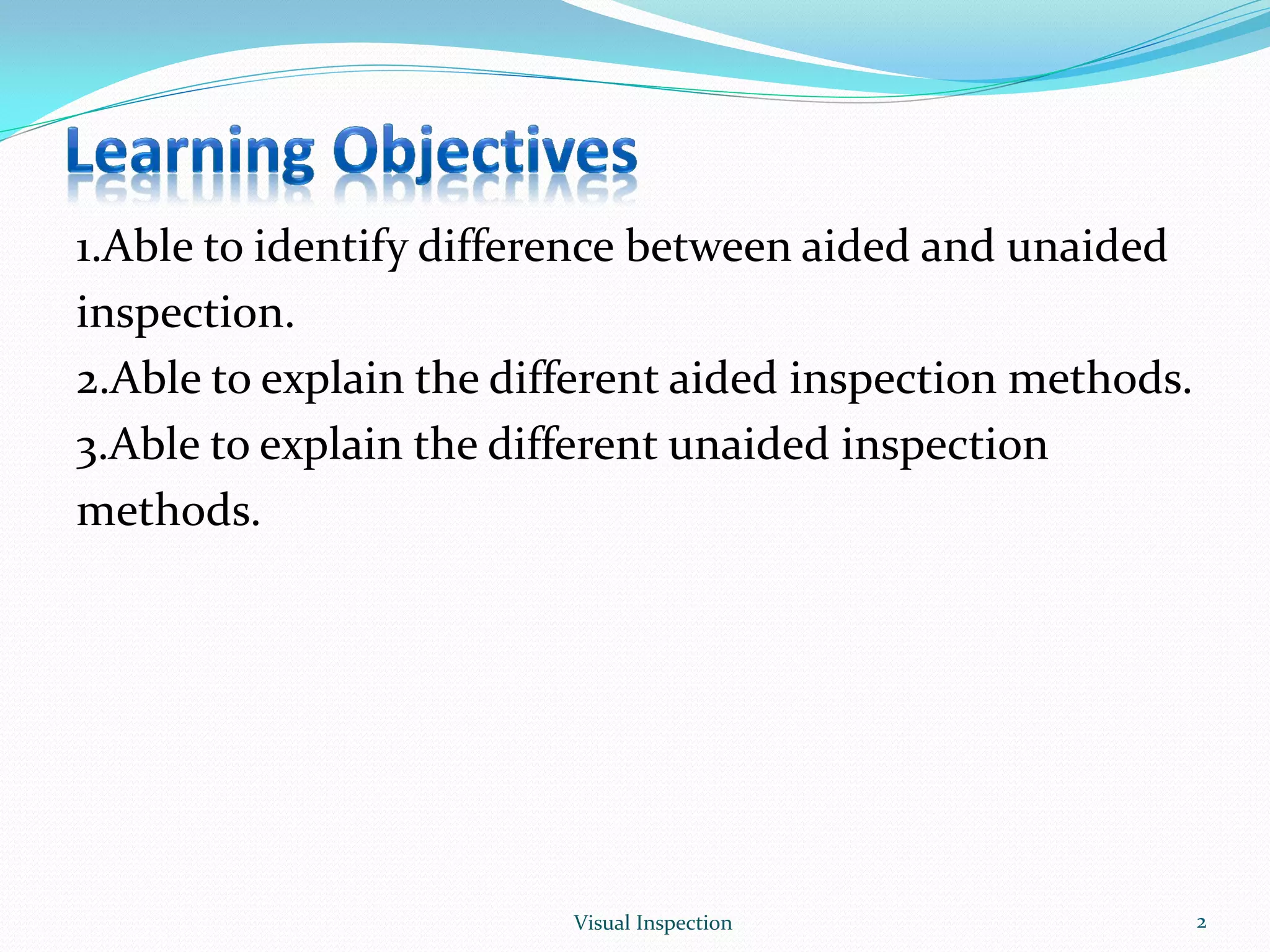Visual Inspection and its types | PDF