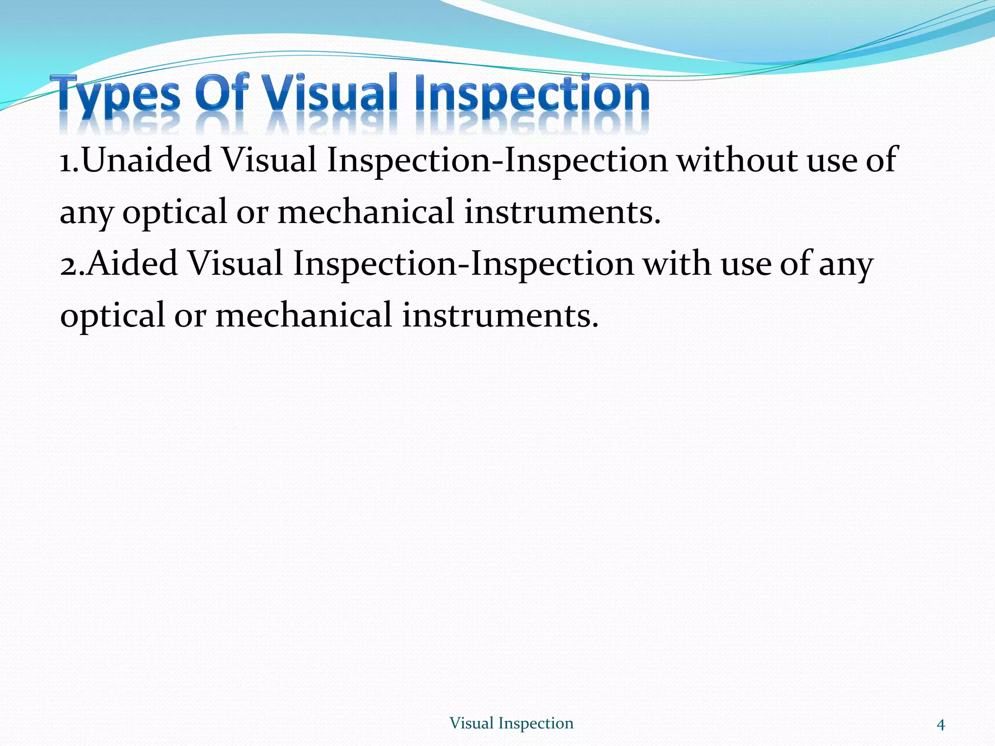 Visual Inspection and its types | PDF