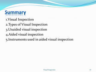 Visual Inspection and its types | PDF