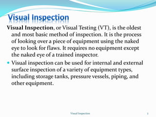 Visual Inspection and its types | PDF