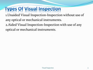 Visual Inspection and its types | PDF
