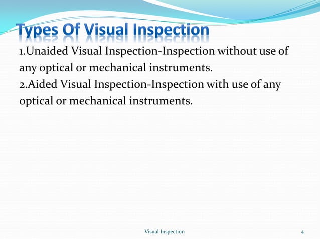 Visual Inspection and its types | PDF | Science