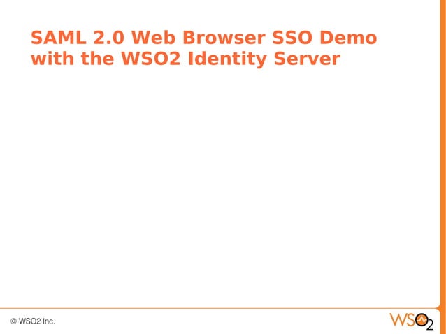 SSO with the WSO2 Identity Server | PPT