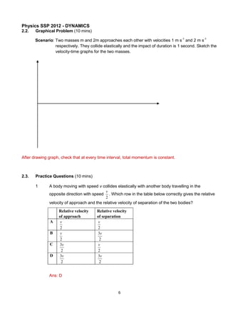 JC A Level H2 Physics Dynamics Notes | PDF