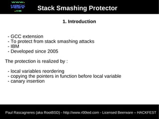 Stack Smashing Protector (Paul Rascagneres) | PPT