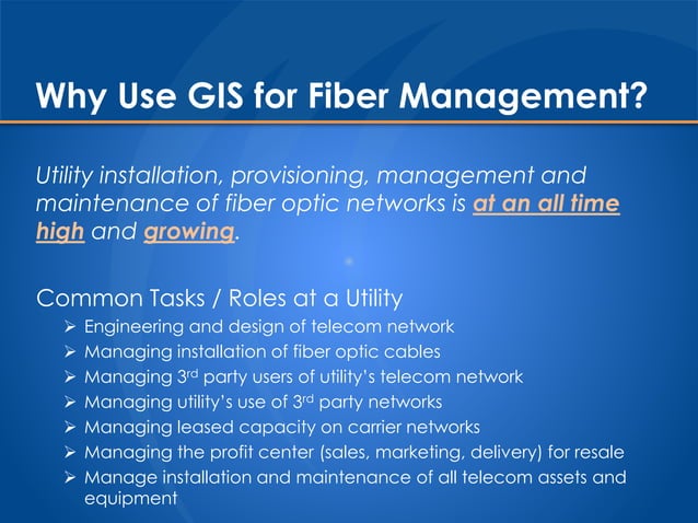 Management of Fiber Optics for Utilities | PPTX | Computer Networking ...