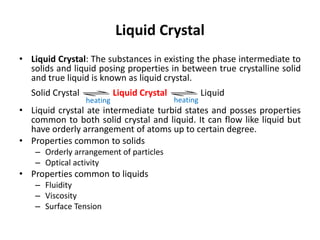 Crystalline, Glassy Solids and Liquid Crystal | PPTX