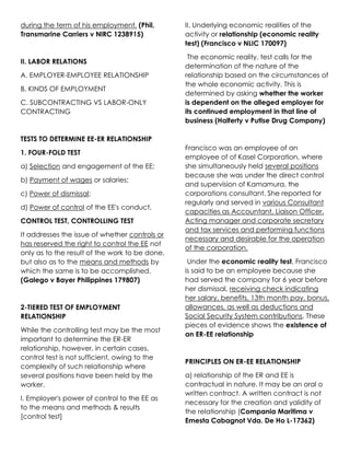 GE SSP - Labor Law Part One - Philippines | PDF