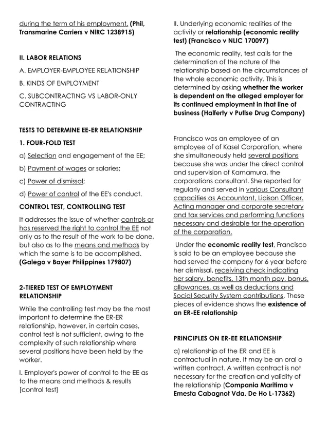 GE SSP - Labor Law Part One - Philippines | PDF