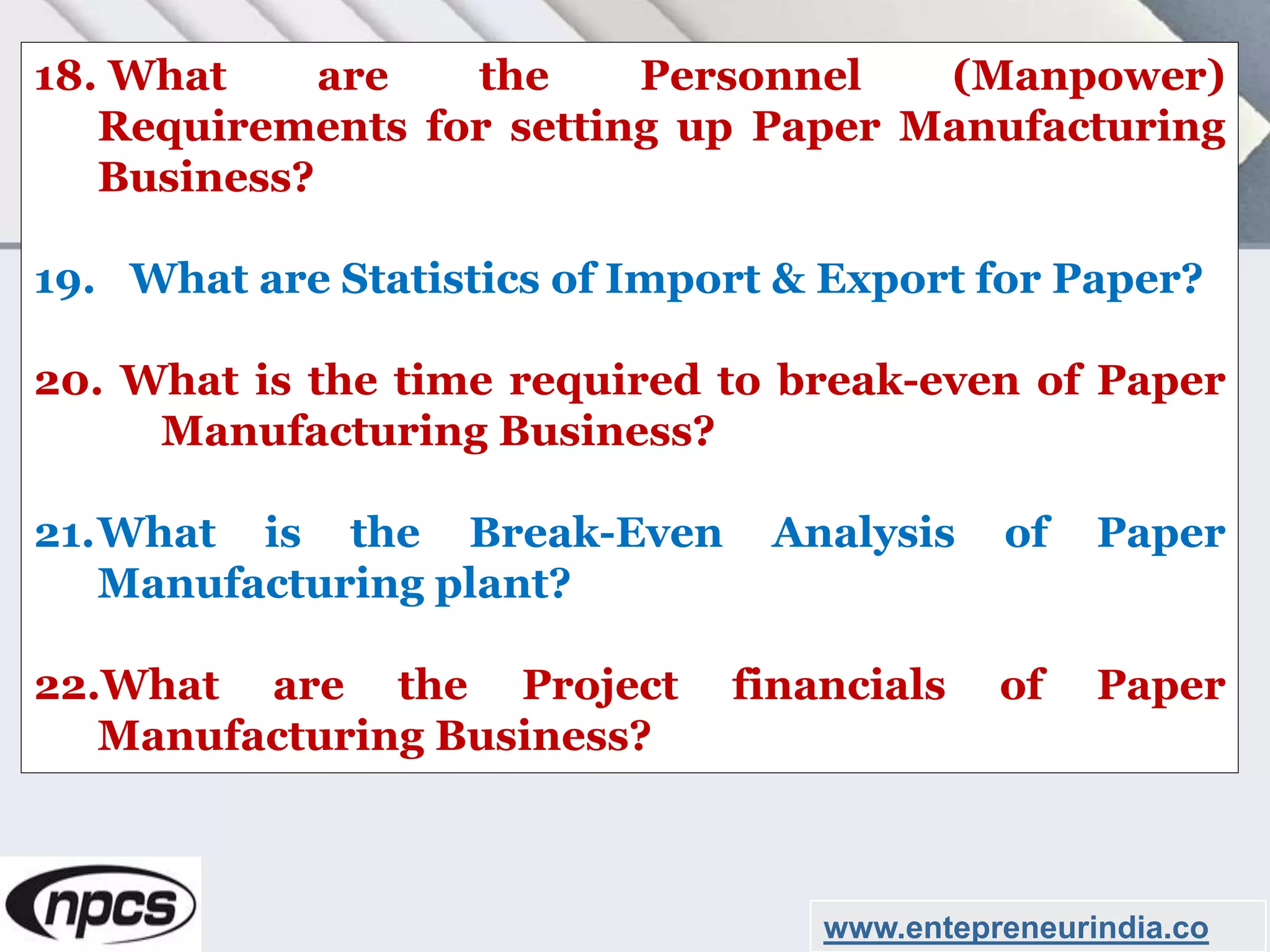 Paper Manufacturing Industry | PPTX | Business Accounting & Finance ...