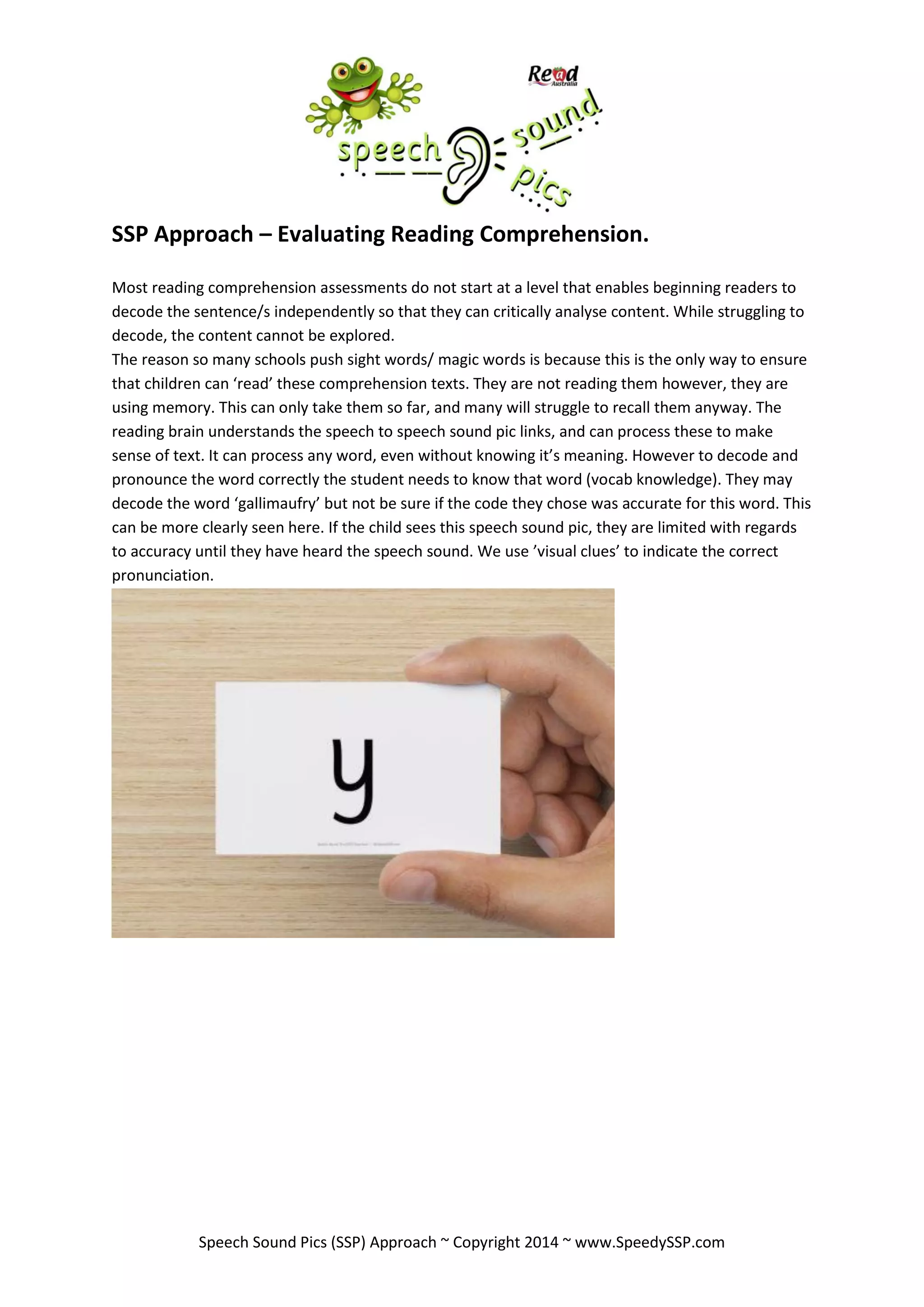 SSP Approach - Assessing Reading Comprehension - BURT Reading Test | PDF