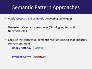 Semantic Patterns for Sentiment Analysis of Twitter | PPT