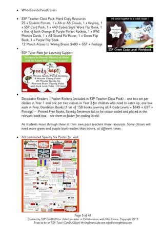 Speech Sound Pics (SSP) Overview for Schools Doc October 2015 . | PDF