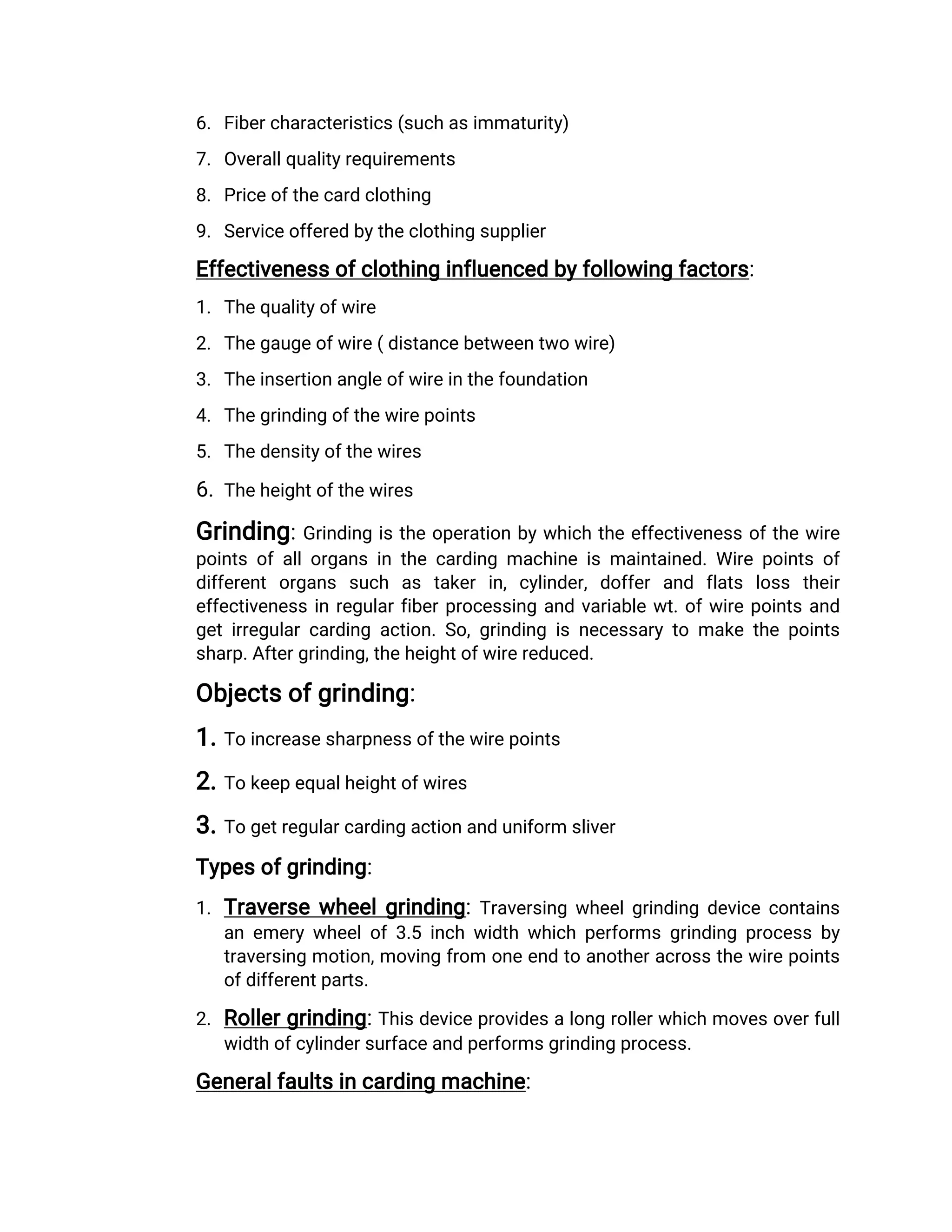 Spinning carding | PDF