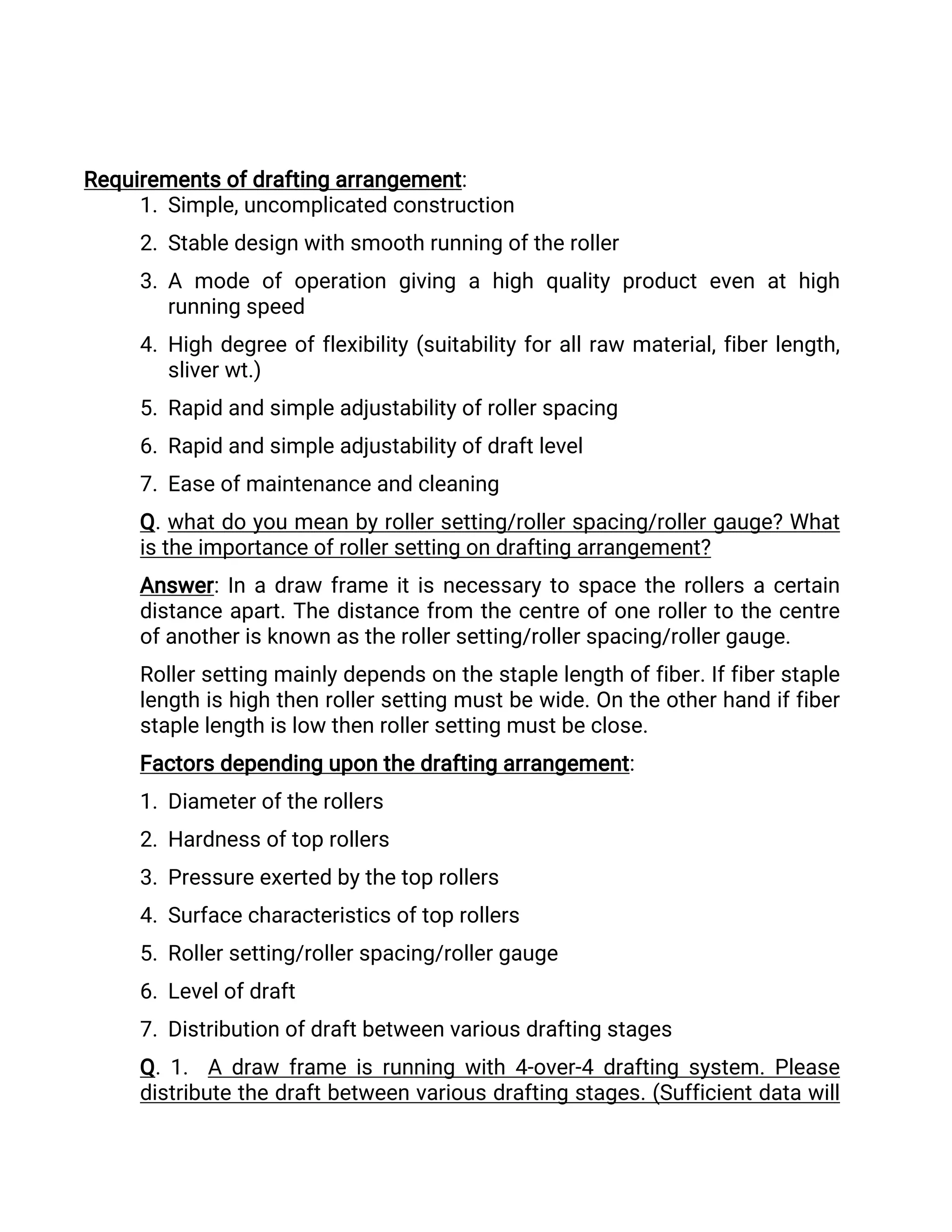 Spinning draw frame | PDF