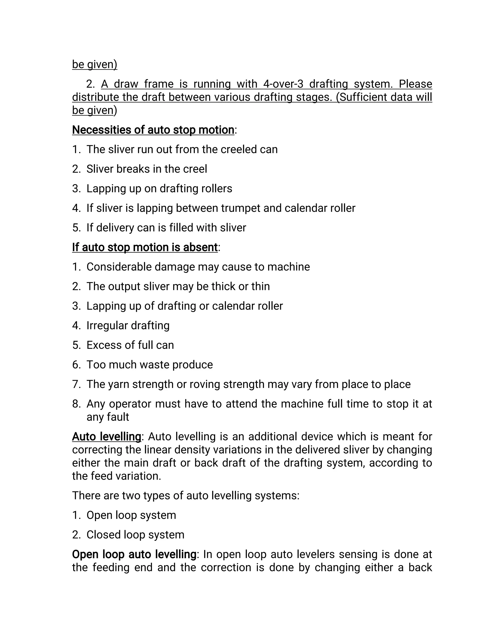 Spinning draw frame | PDF