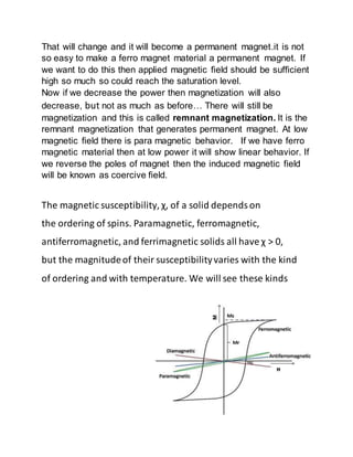 MH loop of Para, ferro, ferri and anti-ferromagnetic material , | DOCX