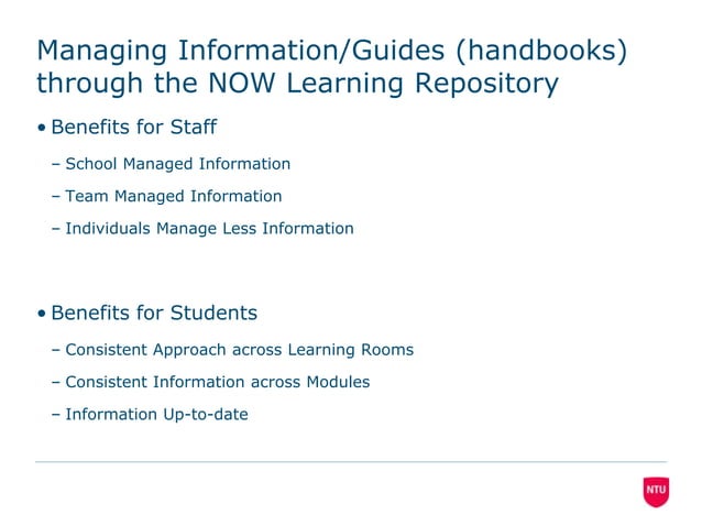 Using the Learning Repository - Developing School, Subject, Programme ...
