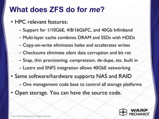Lustre+ZFS:Reliable/Scalable Storage | PPT
