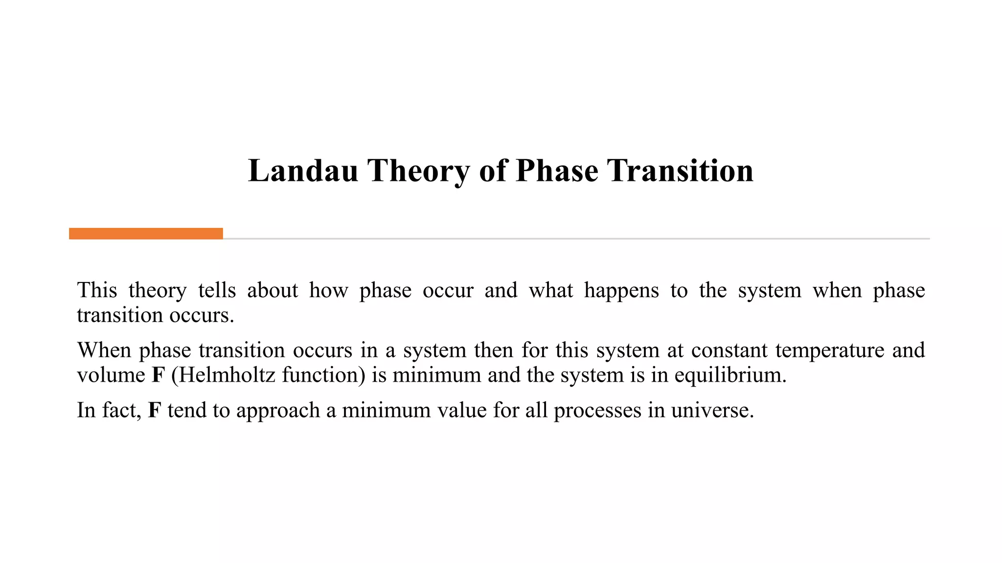 1st AND 2nd ORDER PHASE TRANSITION | PPTX