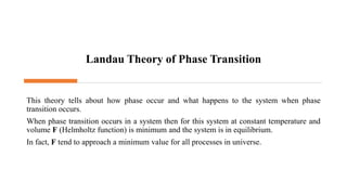 1st AND 2nd ORDER PHASE TRANSITION | PPTX