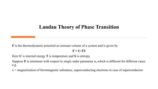 1st AND 2nd ORDER PHASE TRANSITION | PPTX