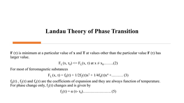 1st AND 2nd ORDER PHASE TRANSITION | PPTX | Physics | Science