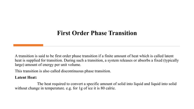 1st AND 2nd ORDER PHASE TRANSITION | PPTX | Physics | Science