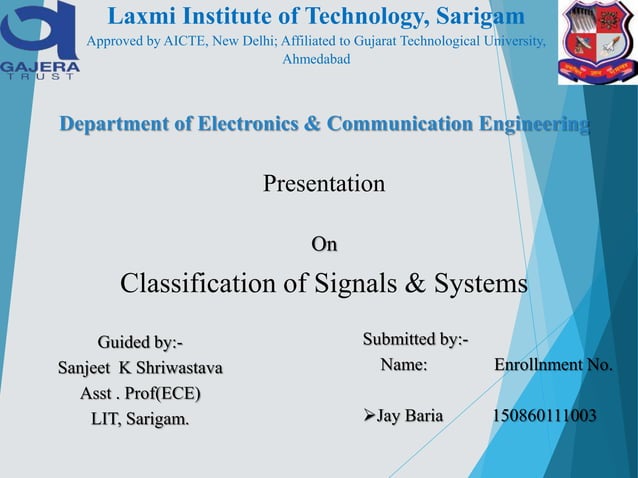 Signals & Systems PPT | PPTX