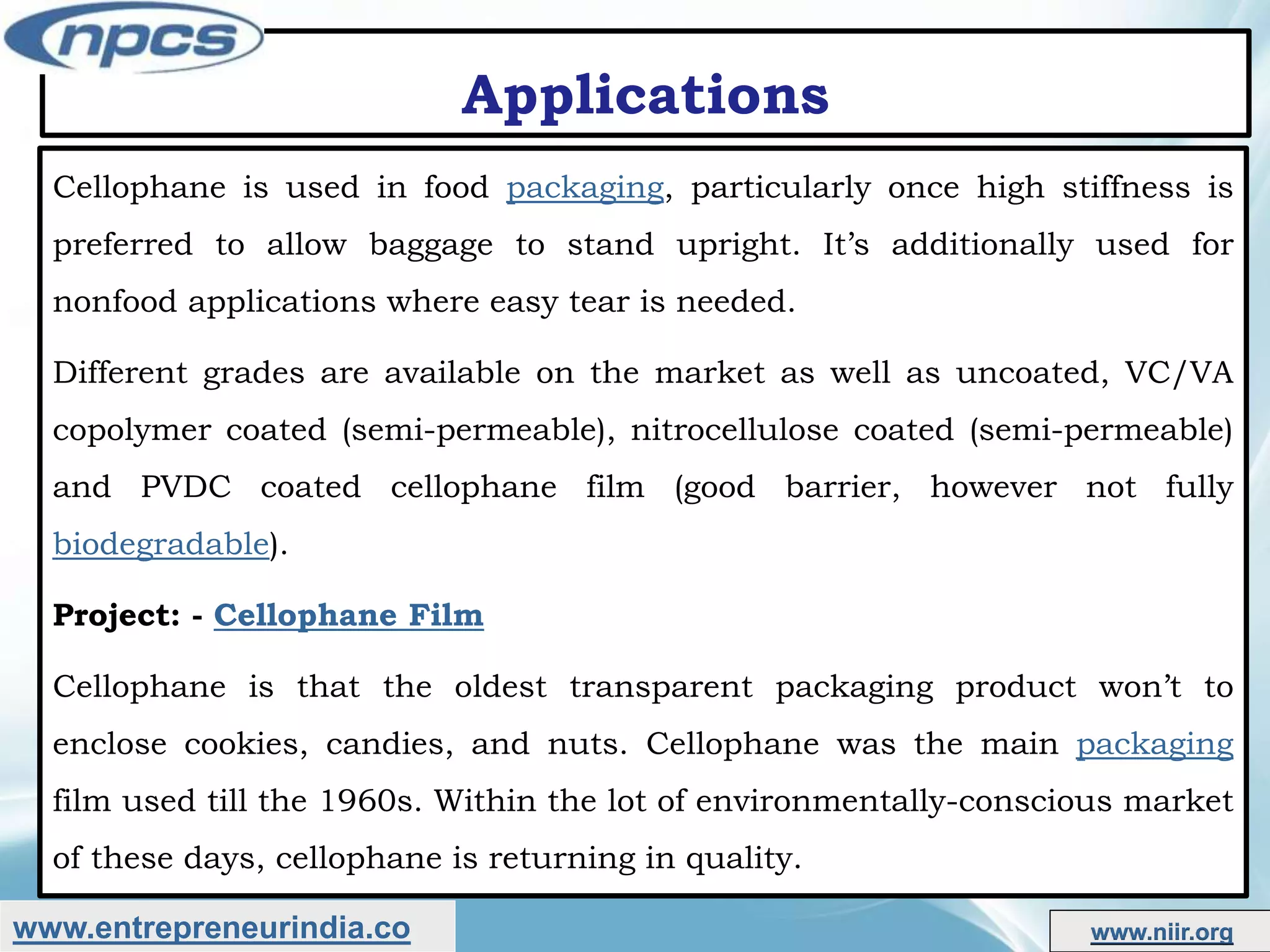Production of Cellophane Film | PPTX