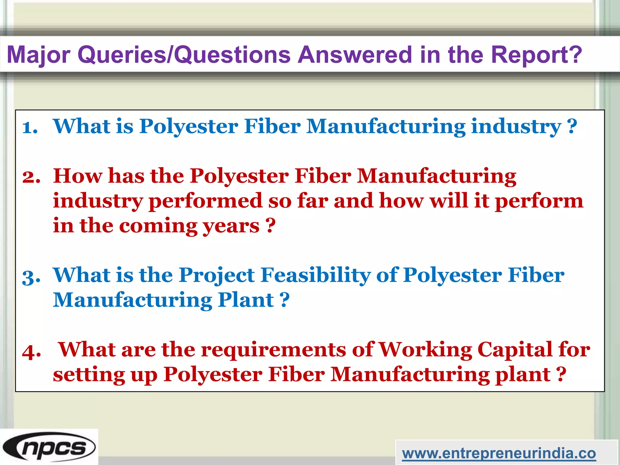 Production of Polyester Fiber from Corn/Starch | PPT