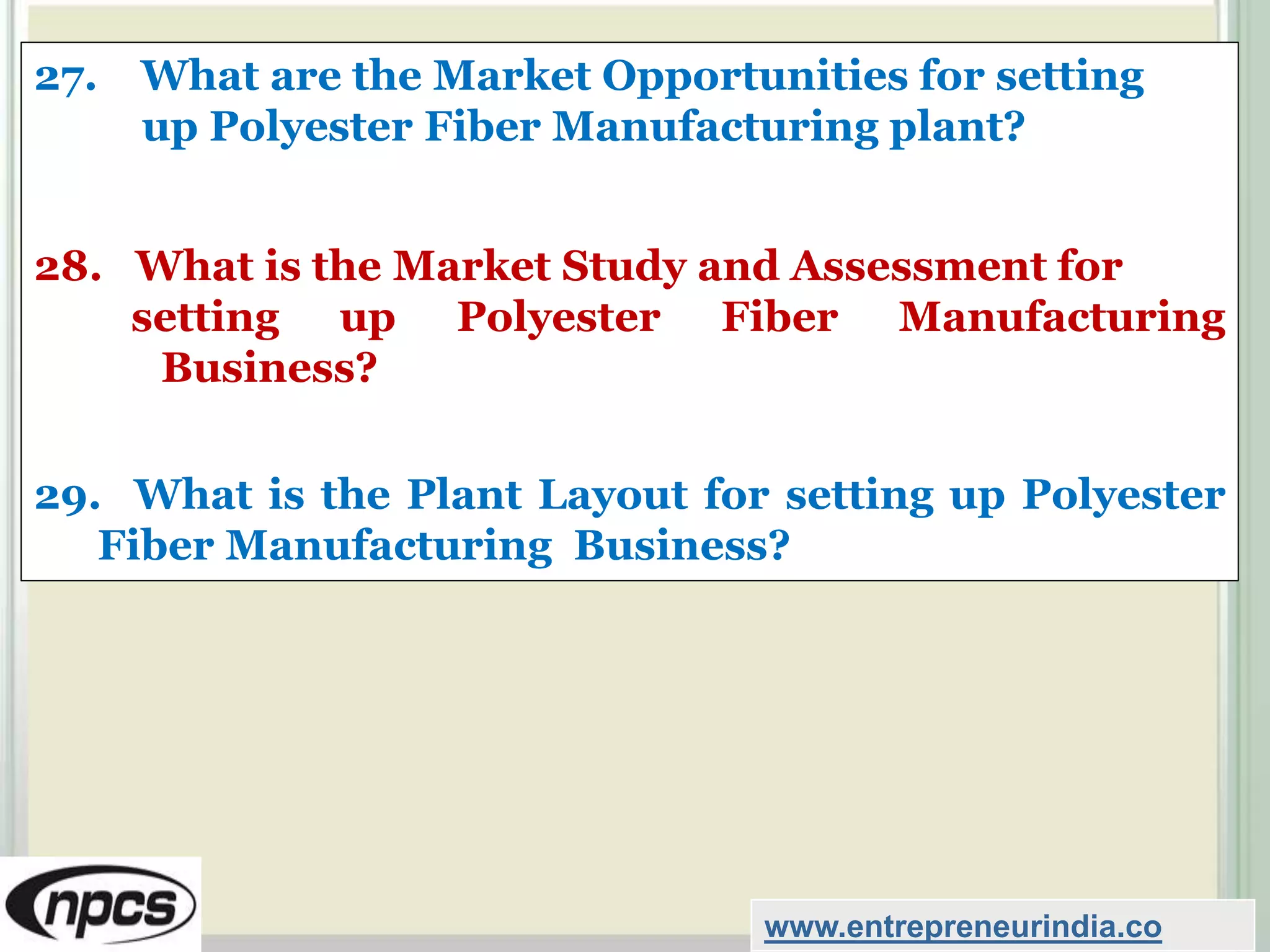 Production of Polyester Fiber from Corn/Starch | PPT