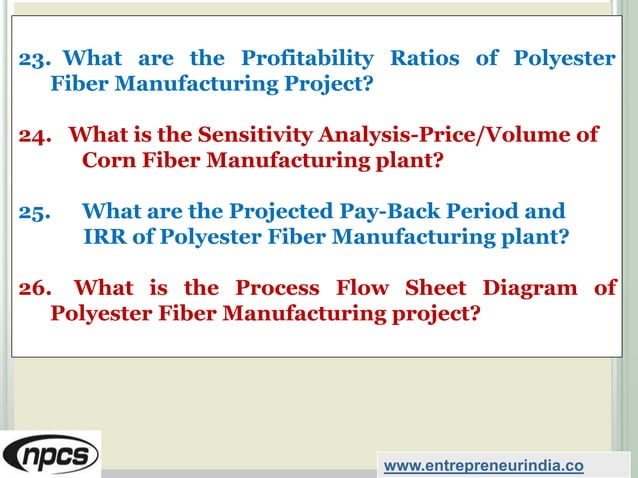 Production of Polyester Fiber from Corn/Starch | PPT