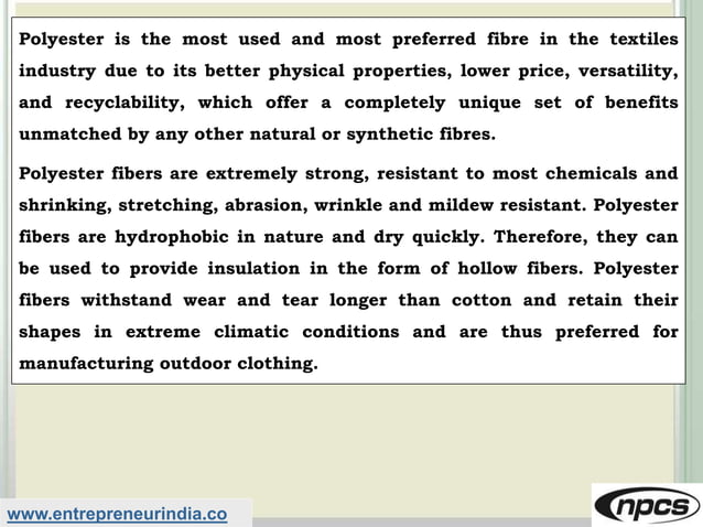Production of Polyester Fiber from Corn/Starch | PPT
