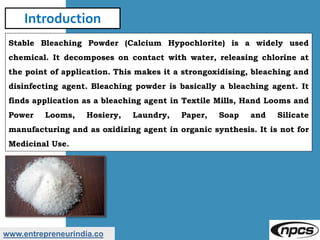 Production of Stable Bleaching Powder | PPTX