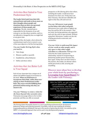 Personality & the Brain: A new perspective on the ENTJ | PDF | Brain ...