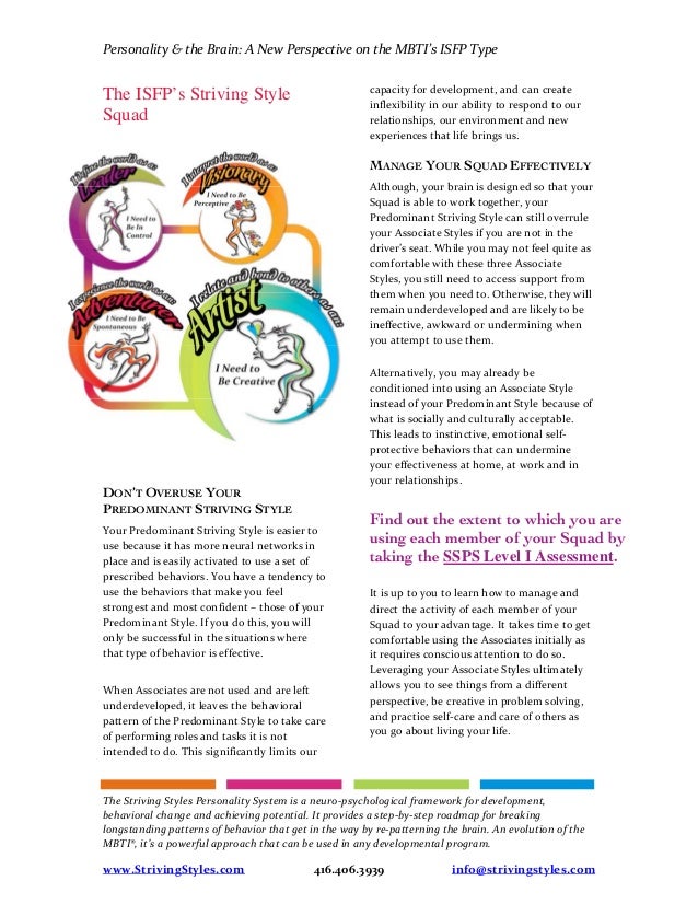 Personality & the Brain: A new perspective on the ISFP