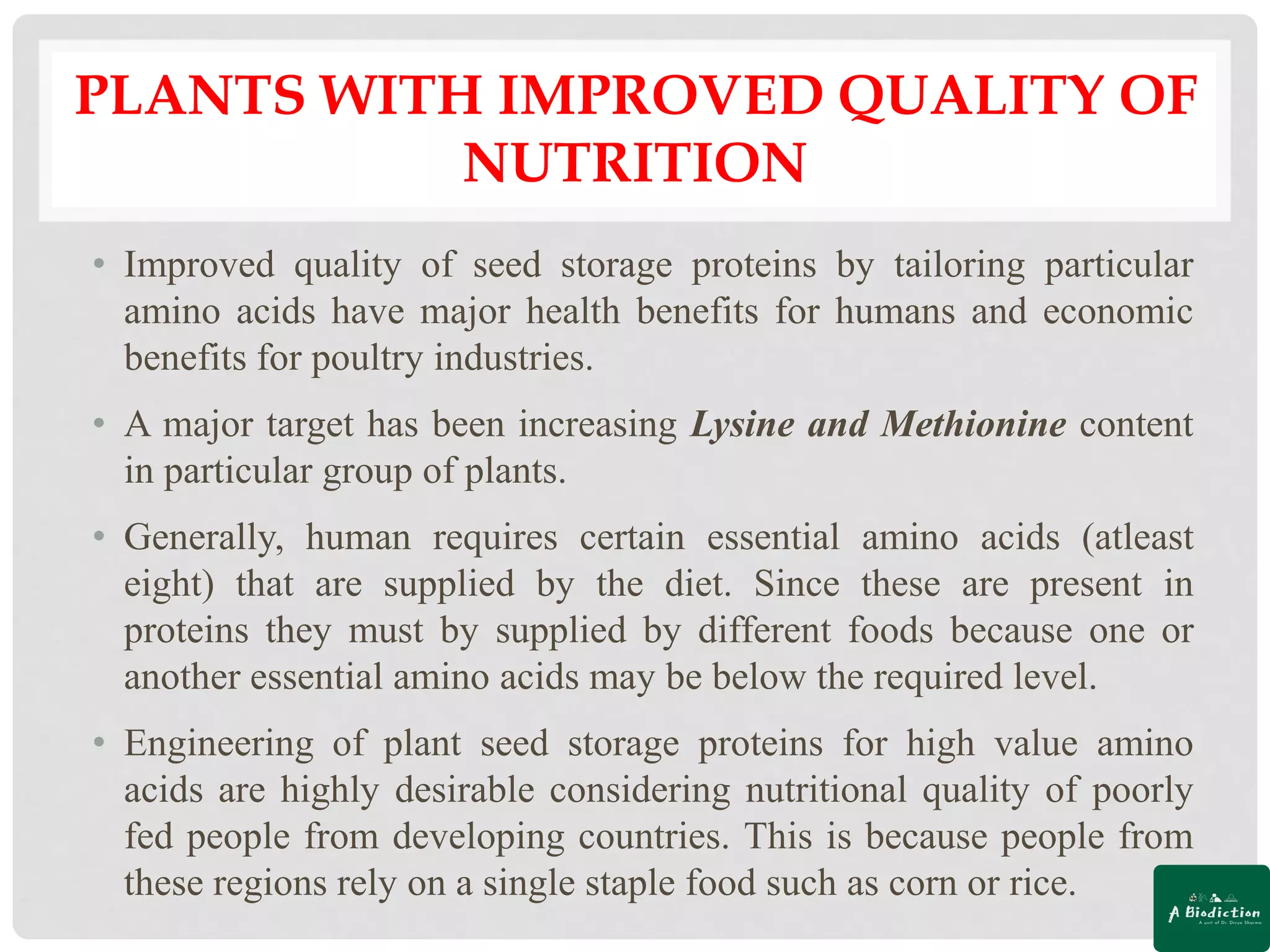 Seed Storage Proteins in Plants | PDF