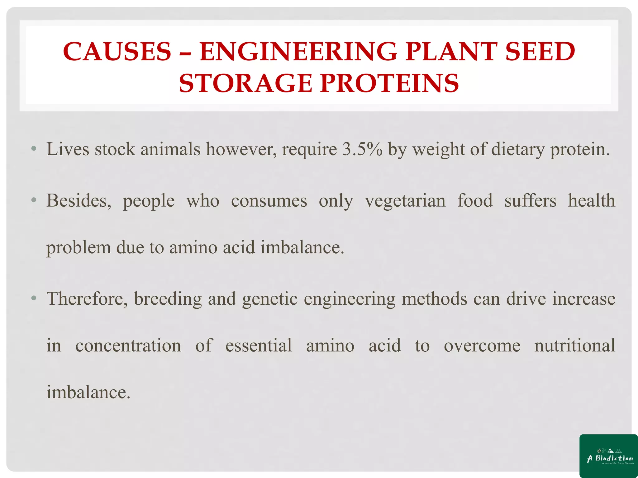 Seed Storage Proteins in Plants | PPT