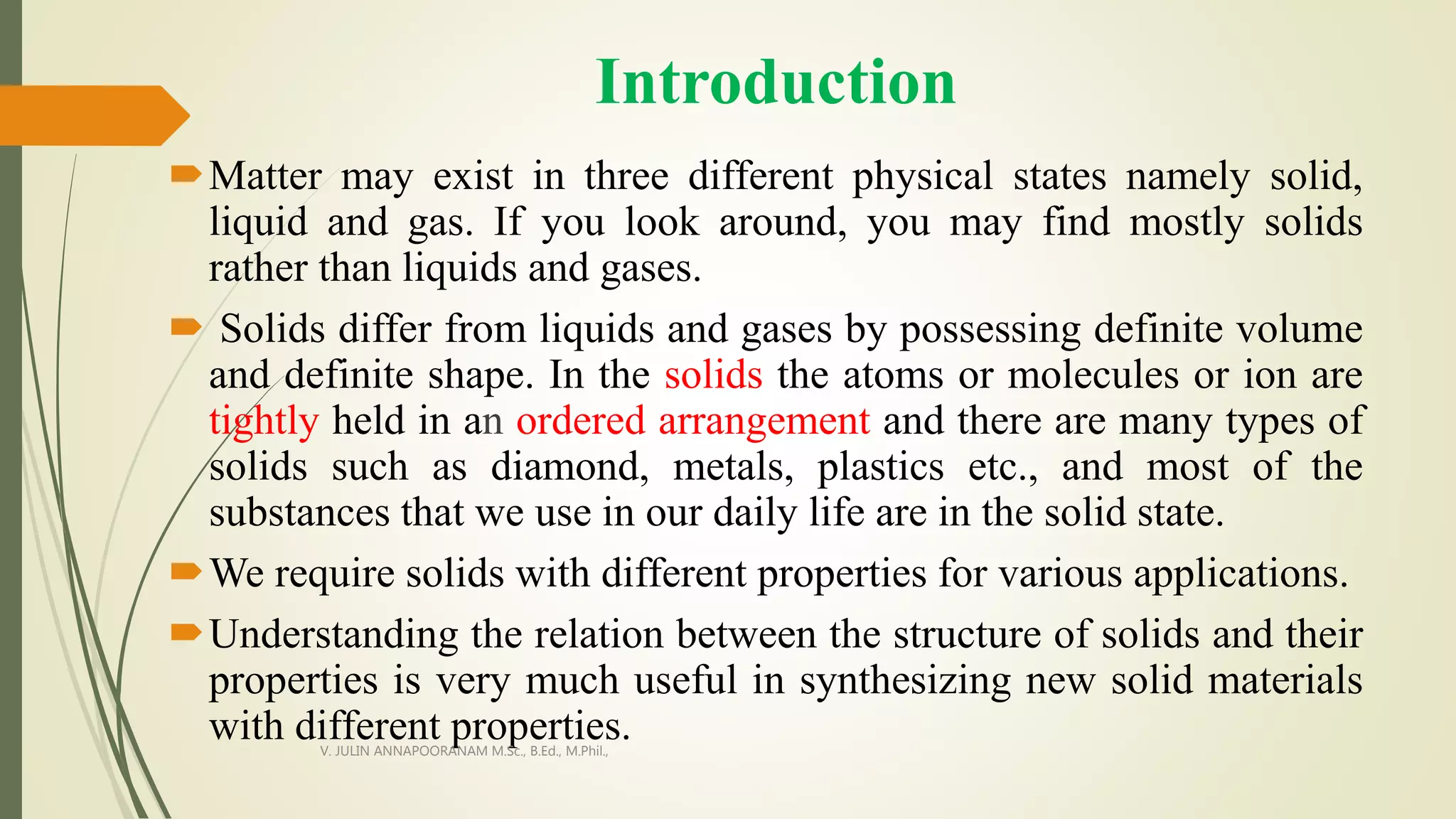 CRYSTAL STRUCTURE AND ITS TYPES-SOLID STATE PHYSICS | PPTX