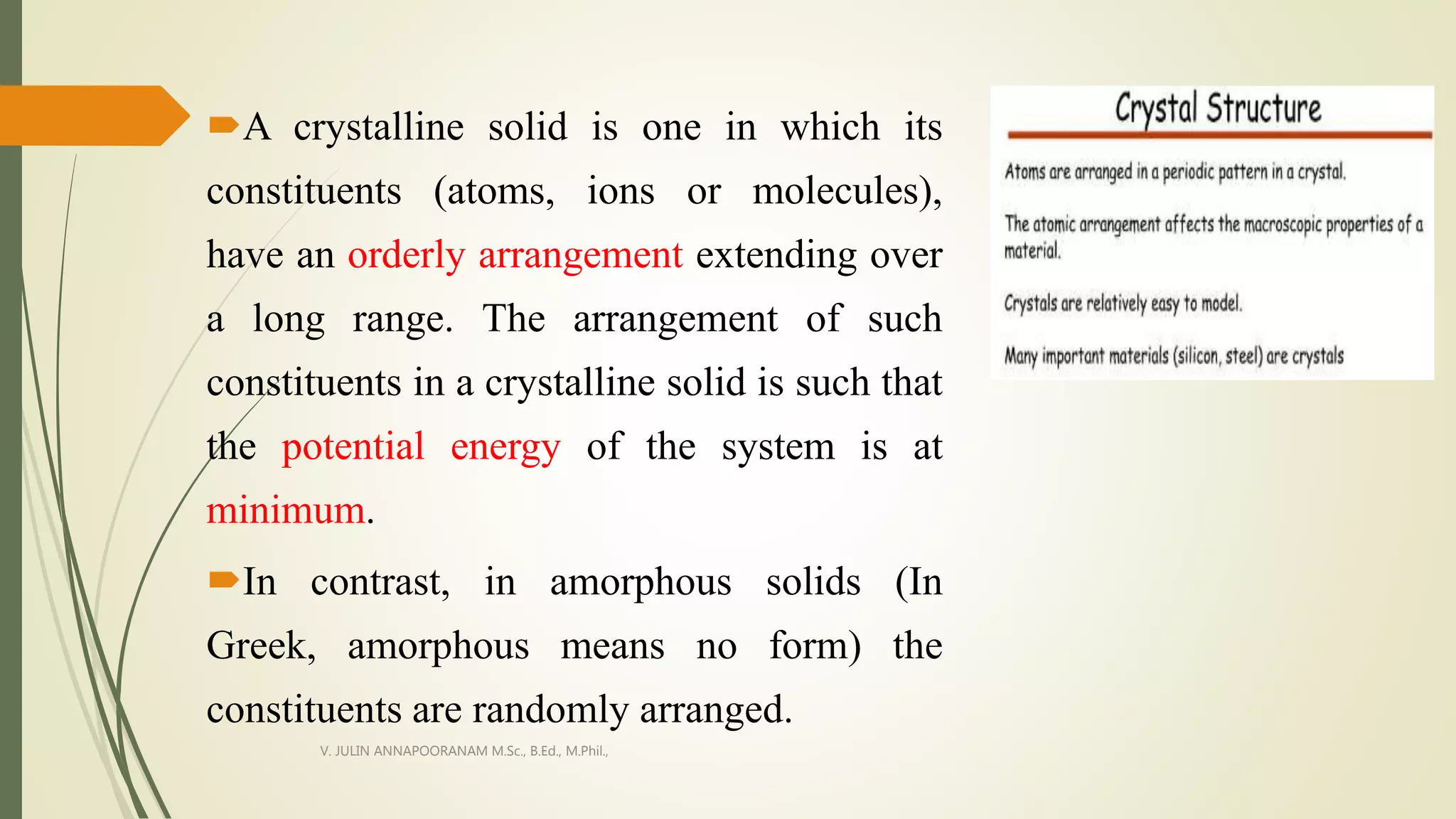 CRYSTAL STRUCTURE AND ITS TYPES-SOLID STATE PHYSICS | PPTX