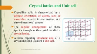 CRYSTAL STRUCTURE AND ITS TYPES-SOLID STATE PHYSICS | PPTX
