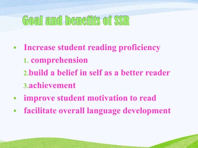SSR ( SUSTAINED SILENT READING ) | PPTX
