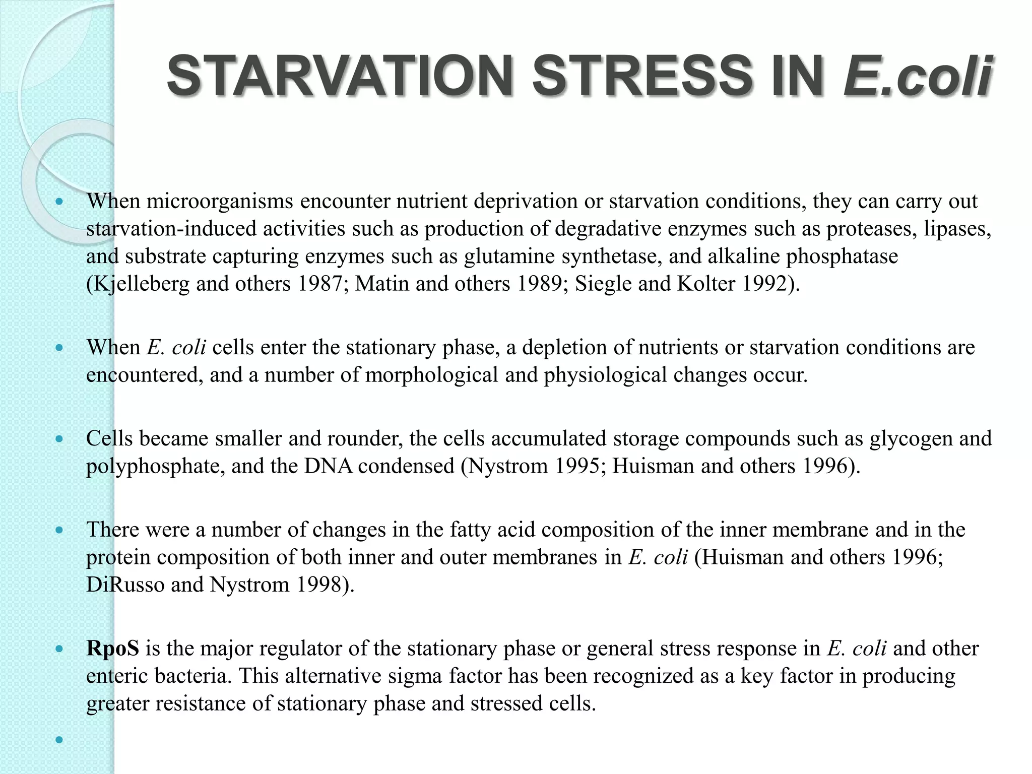Starvation Stress Response (Bacterial) | PPTX